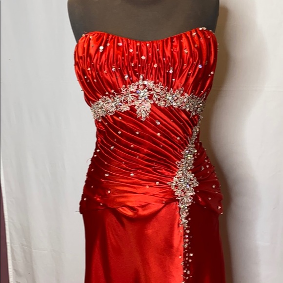 Tiffany Designs | Dresses | Red Satin Gown | Poshmark